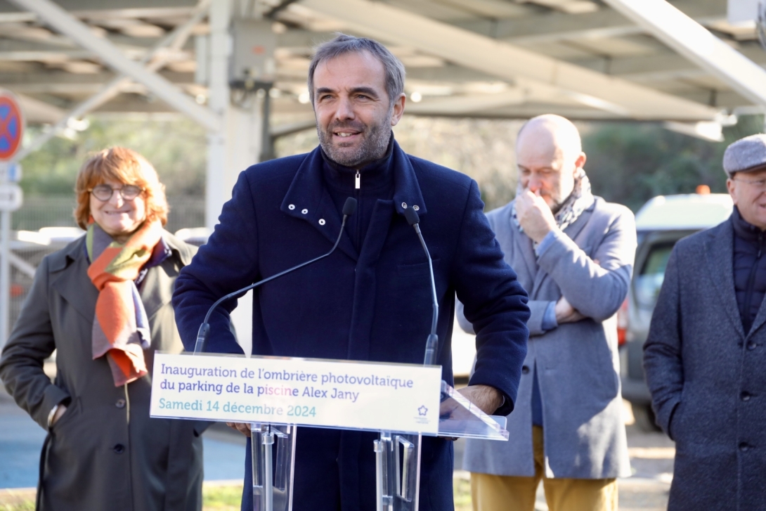 Inauguration des ombrières photovoltaïques du parking de la piscine ...